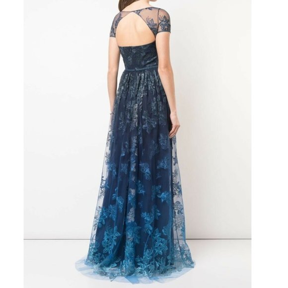 Marchesa | Dresses | Nwt Marchesa Notte Blue Ombre Gown S6 | Poshmark
